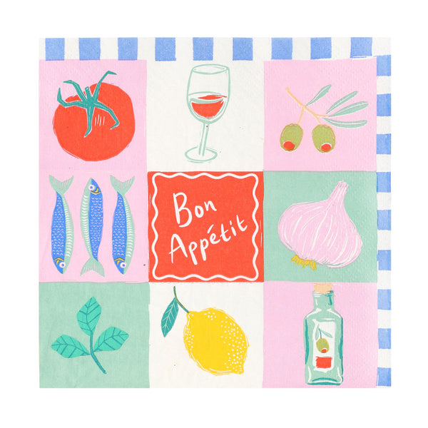 Bon Appetit Recycled Paper Napkins - 20 Pack – Talking Tables UK Trade