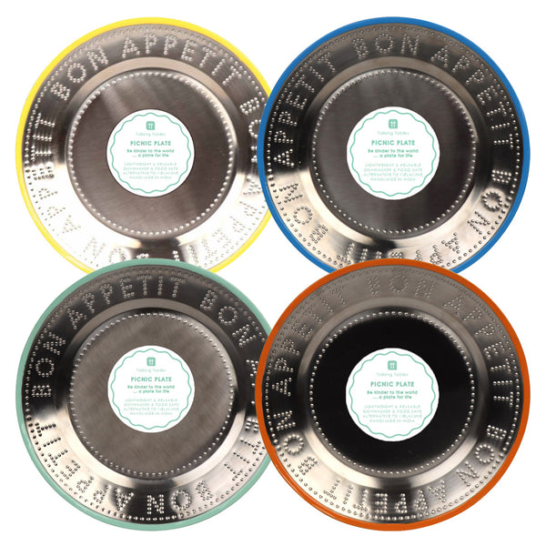 Bon Appetit Stainless Steel Reusable Plates Starter Set - 25cm ...
