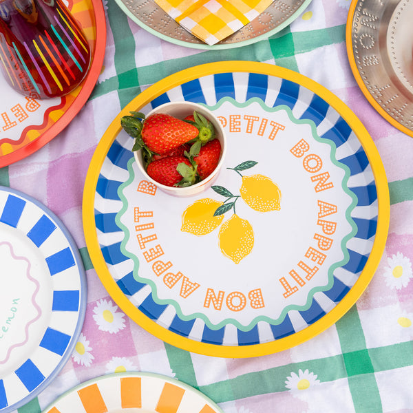 Lemon Tin Tray - 31cm | Summer Gifts | – Talking Tables UK Trade