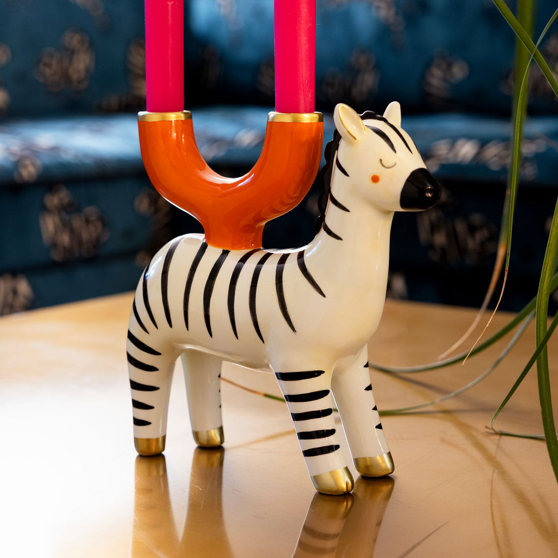 Wholesale Hand-Painted Zebra Ceramic Candle Holder | UK Trade ...