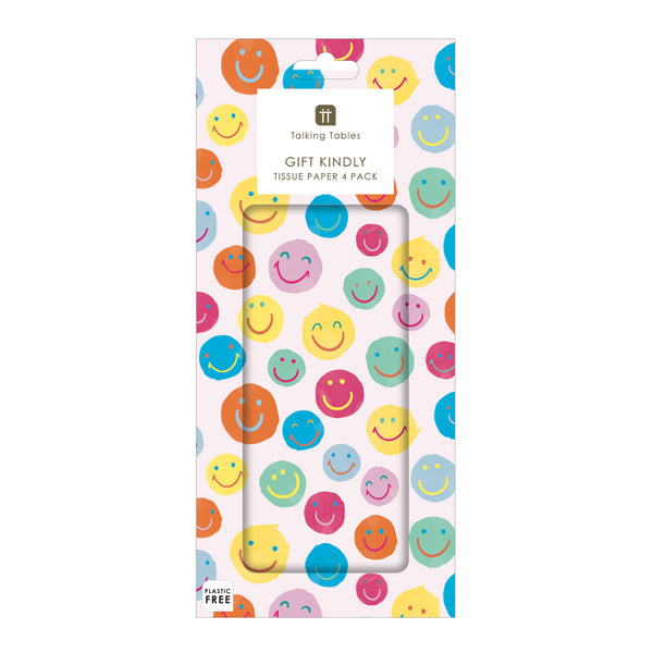 Happy Face Tissue Paper - 4 Sheets – Talking Tables UK Trade