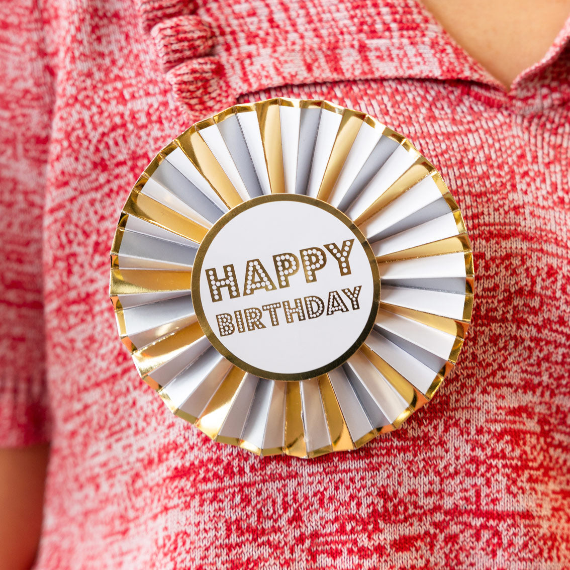 Luxe Gold Happy Birthday Badge – Talking Tables UK Trade