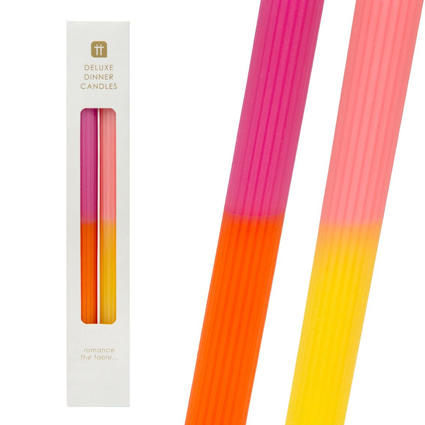 2 Tone Ombre Pink Dinner Candles - 2 Pack | UK Trade | – Talking Tables ...