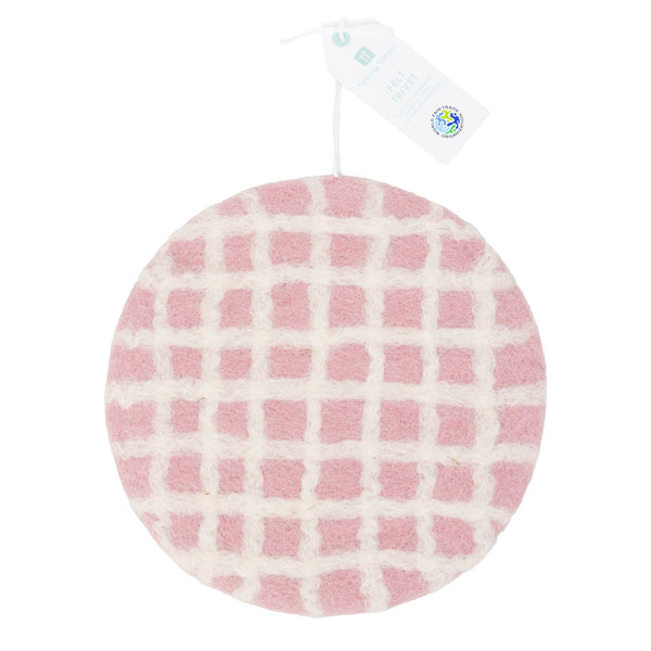 Green, Blue & Pink Checked Felt Trivets – Talking Tables UK Trade