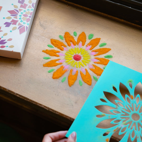Spice Rangoli Sand Stencil Kit - 4 Stencils – Talking Tables UK Trade