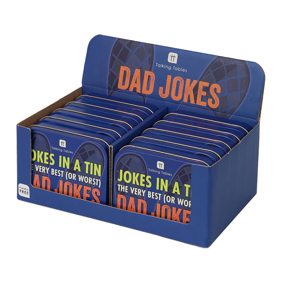 Dad Jokes in a Tin - 100 Cards, 100 Jokes - POS Unit – Talking Tables ...