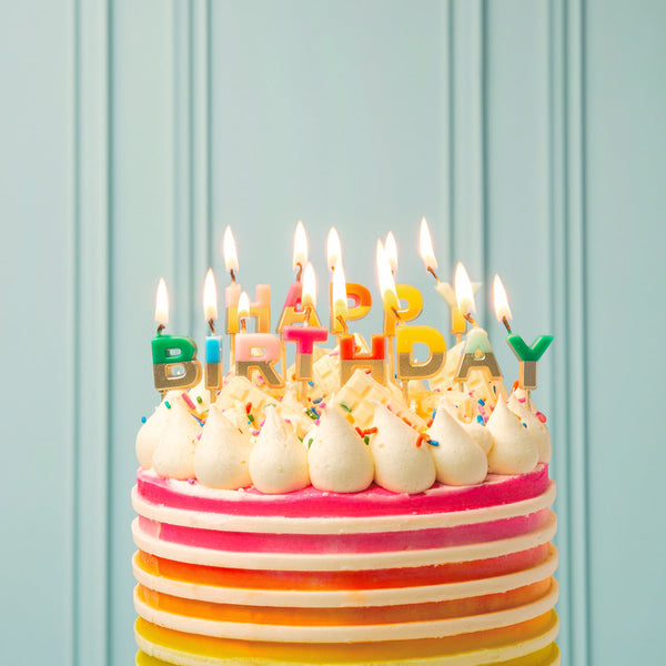 Birthday Brights Rainbow 'Happy Birthday' Candles – Talking Tables UK Trade